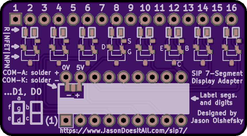 » SIP 7-Segment LED Display Adapter Jason DoesItAll
